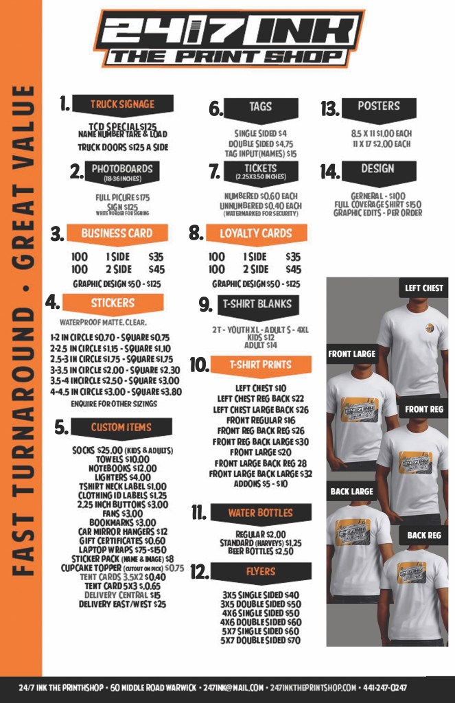 Pricing – 24/7 Ink The Print Shop